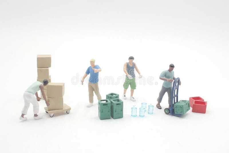 Mini Figure, Workers, Employee Staffs Help Move Stock Photo - Image of ...
