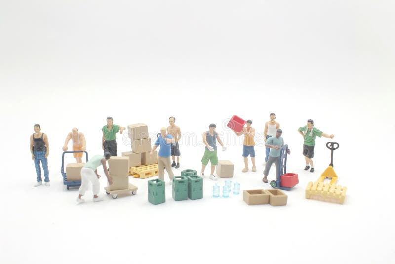 Mini Figure, Workers, Employee Staffs Help Move Stock Photo - Image of ...