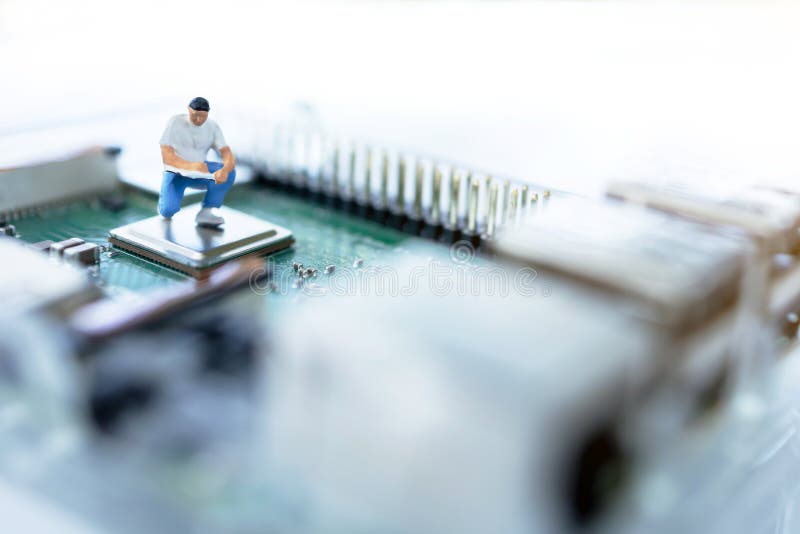 Bugs on a computer chip stock image. Image of debugging - 101961943
