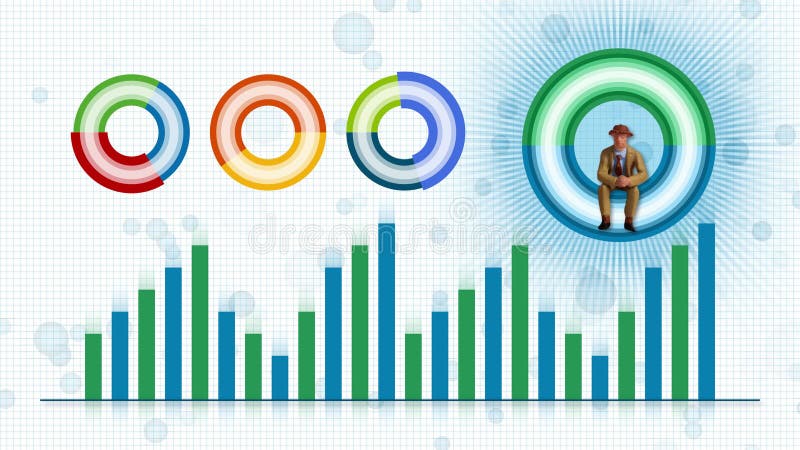 A Miniature People Sitting on a Circular Graph. Stock Footage - Video ...