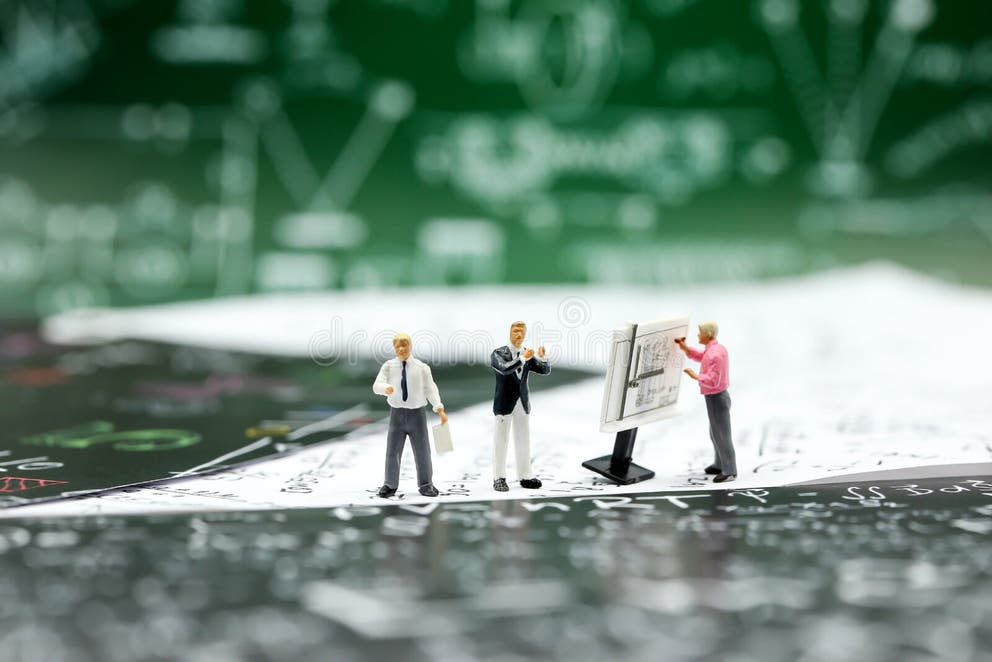 Miniature People : Teacher and Friend with Math Problems on Graph Paper ...