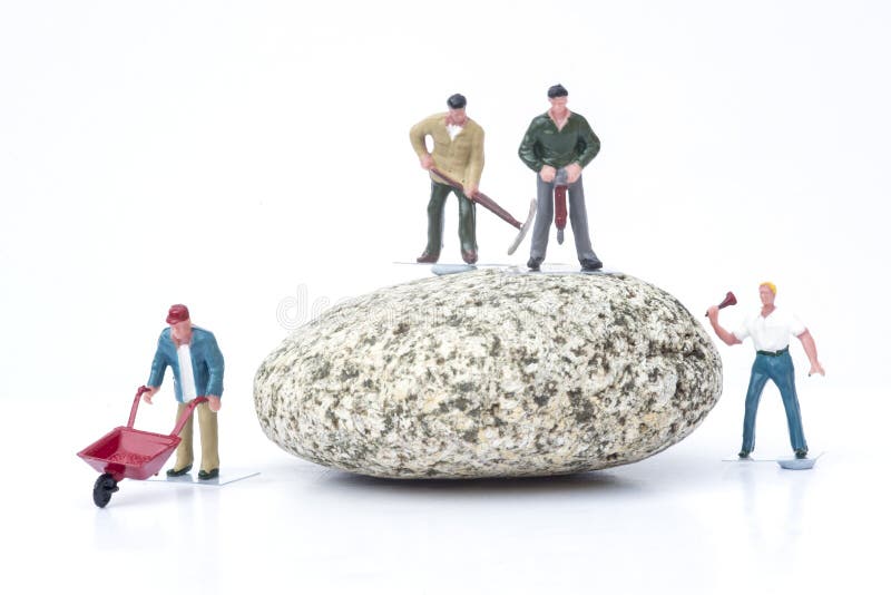 Miniature People Teamwork Overcoming Obstacles Business Concept Stock ...