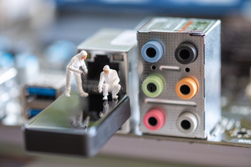 Miniature People: Worker Professional Checking Technology Inside Old ...
