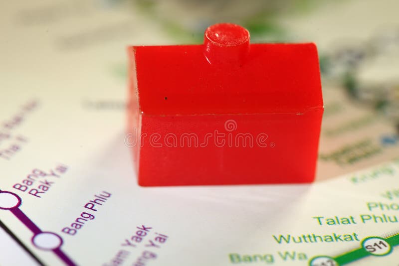 Miniature Plastic House Model and Map. Stock Photo - Image of guide ...
