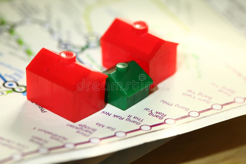 Miniature Plastic House Model and Map. Stock Photo - Image of metro ...