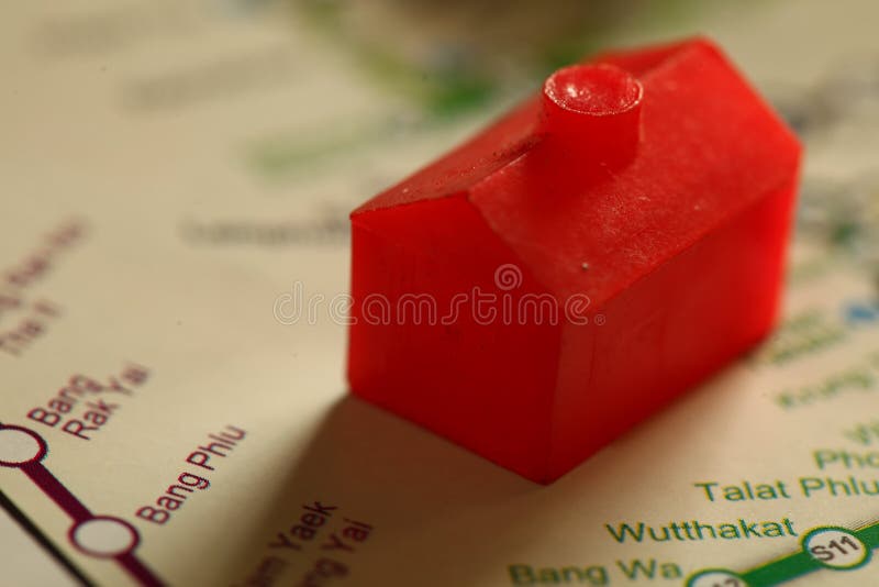 Miniature Plastic House Model and Map. Stock Image - Image of building ...
