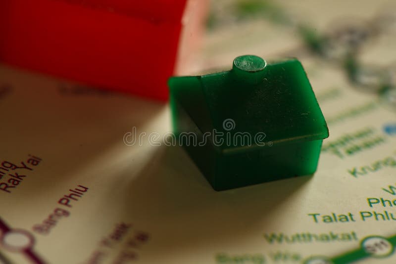 Miniature Plastic House Model and Map. Stock Photo - Image of purchase ...