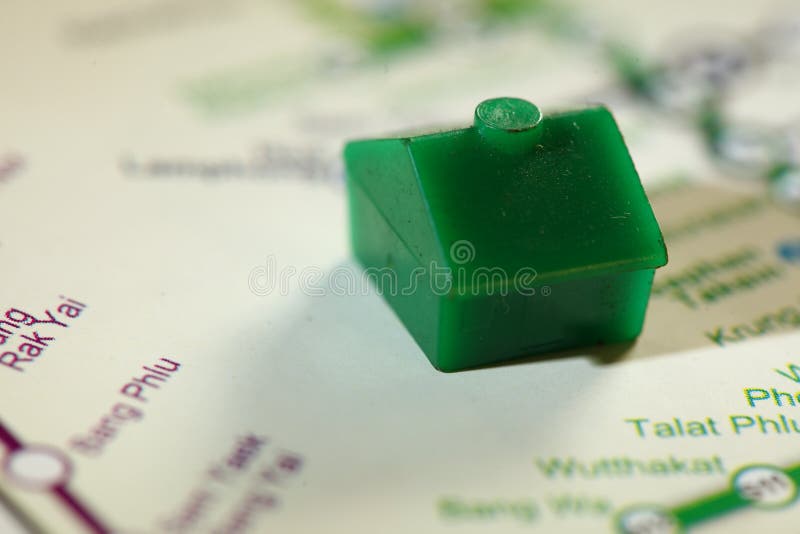 Miniature Plastic House Model and Map. Stock Photo - Image of public ...