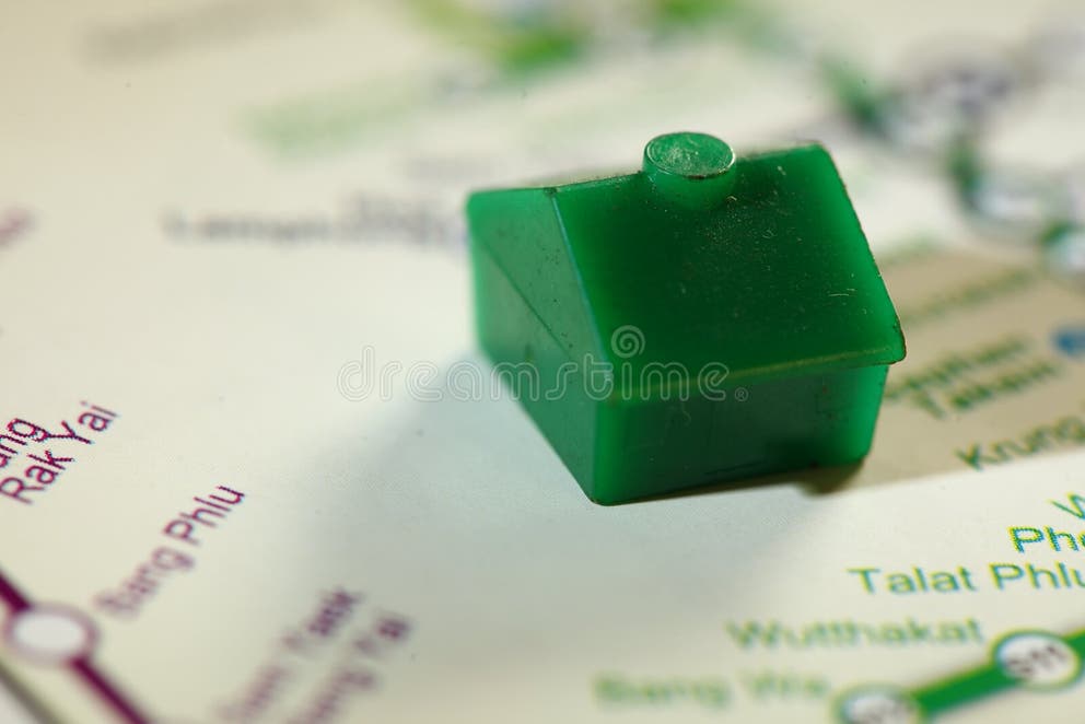 Miniature Plastic House Model and Map. Stock Photo - Image of public ...