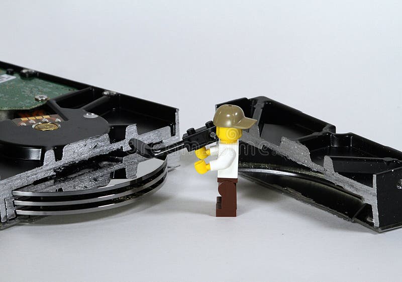 Miniature it Professional Diagnosing and Fixing Hard Drive Stock Photo ...