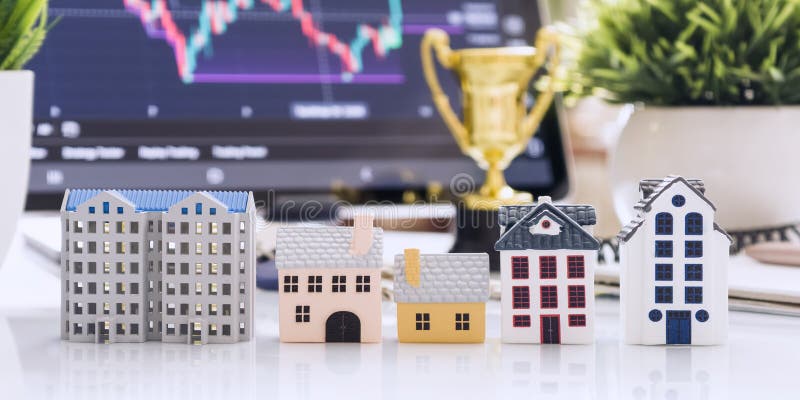 Miniature Property Models for Real Estate Comparison Stock Photo ...