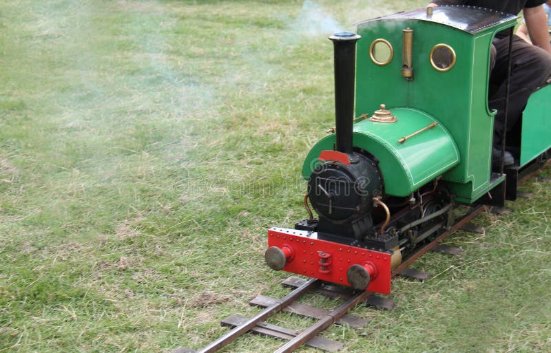 Miniature Railway Steam Train. Stock Image - Image of smoke, coal ...