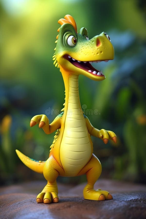 Miniature Realistic Dancing Dinosaur. AI Generated Stock Illustration ...