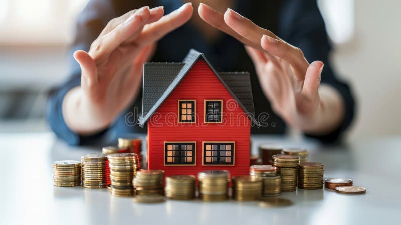 The Miniature Red House. AI Generated Stock Photo - Image of wealth ...