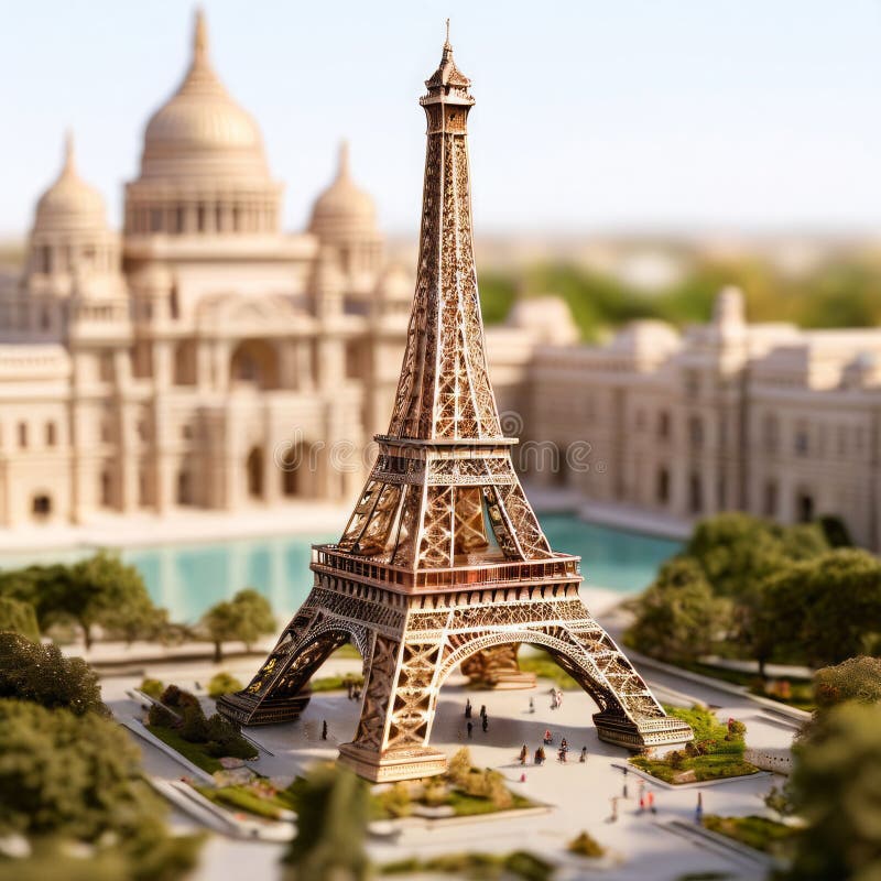 A Miniature Replica of Famous Landmarks Like the Eiffe Stock Photo ...