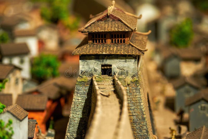 A Miniature Sand Table Model Landscape of an Ancient Chinese City ...