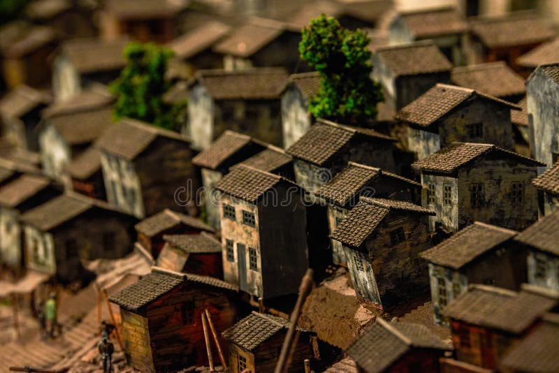 A Miniature Sand Table Model Landscape of an Ancient Chinese City ...