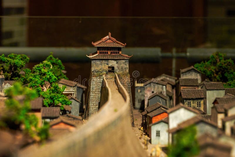 A Miniature Sand Table Model Landscape of an Ancient Chinese City ...