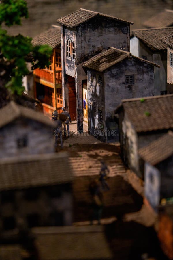 A Miniature Sand Table Model Landscape of an Ancient Chinese City Stock ...