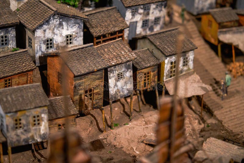A Miniature Sand Table Model Landscape of an Ancient Chinese City Stock ...
