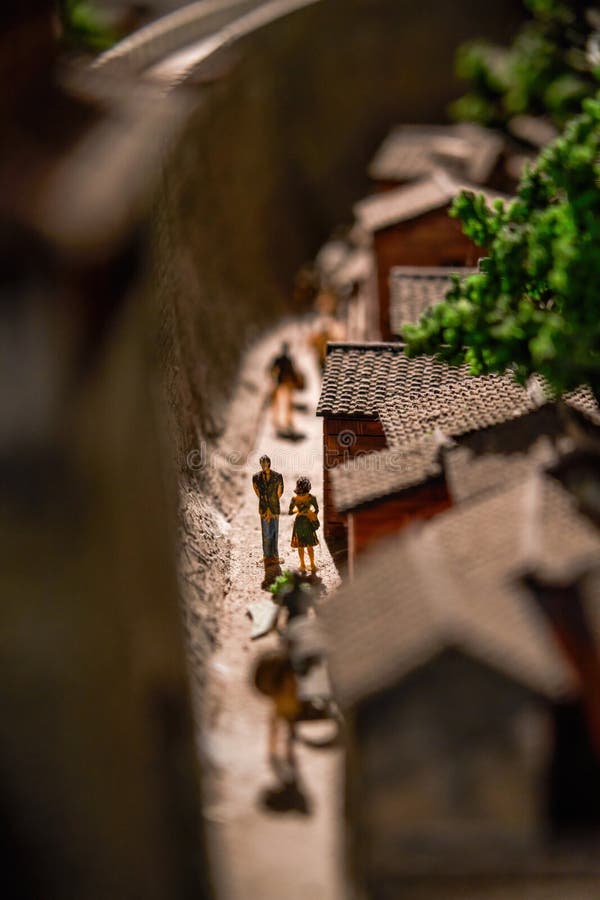 A Miniature Sand Table Model Landscape of an Ancient Chinese City Stock ...