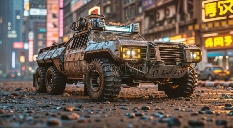 Miniature Scale Model of a Military Vehicle on the Street Stock ...