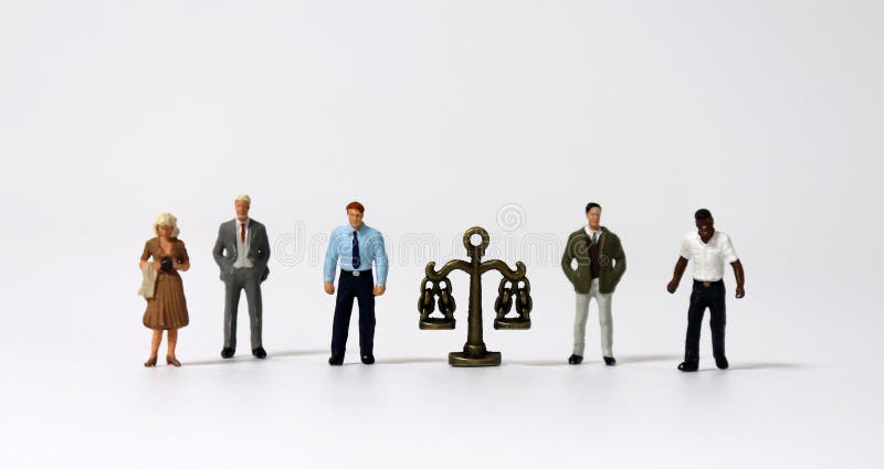 Miniature Scales and Diverse Miniature People. Stock Photo - Image of ...