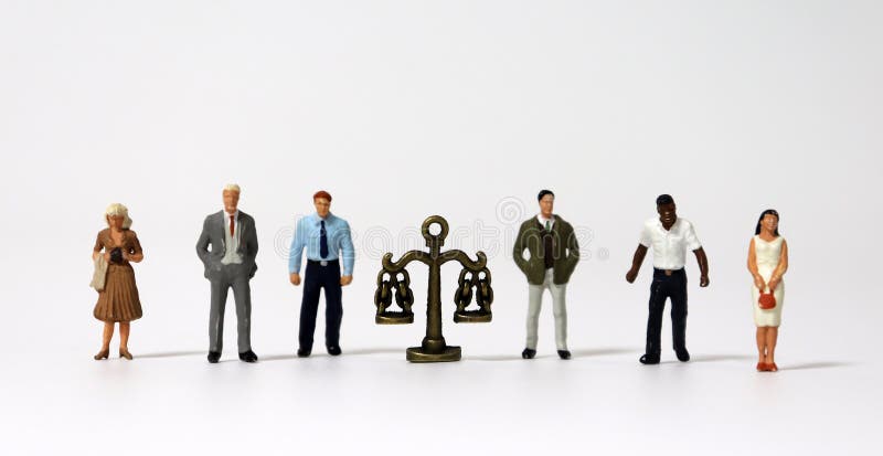Miniature Scales and Diverse Miniature People. Stock Image - Image of ...