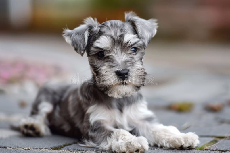 Miniature Schnauzer dog stock illustration. Illustration of happy ...