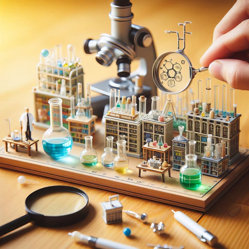 A Miniature Science Laboratory with Tiny Test Tubes a Stock Photo ...