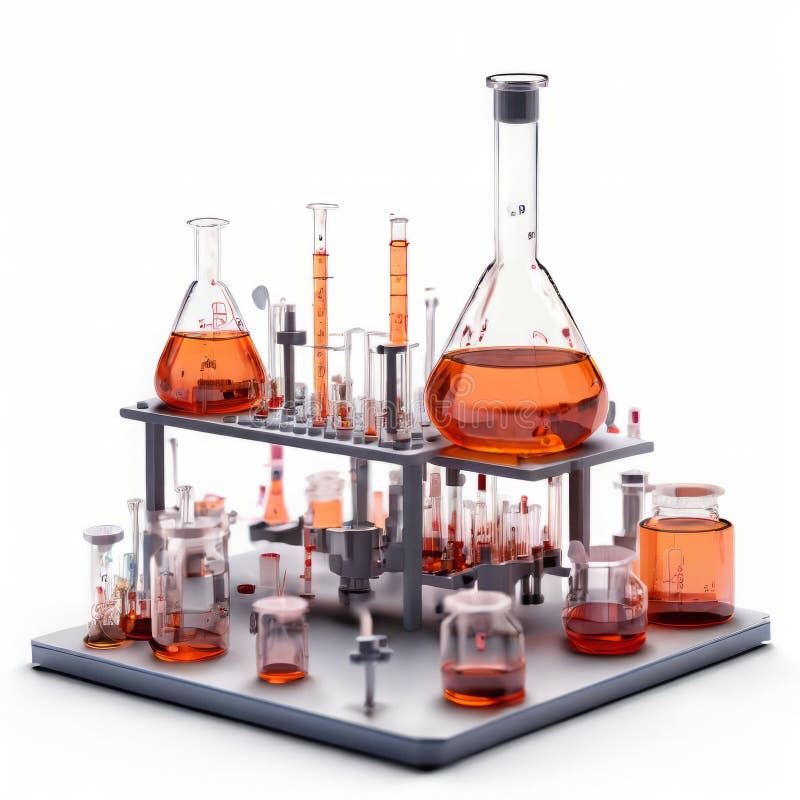 A Miniature Science Laboratory with Tiny Test Tubes a Stock Photo ...