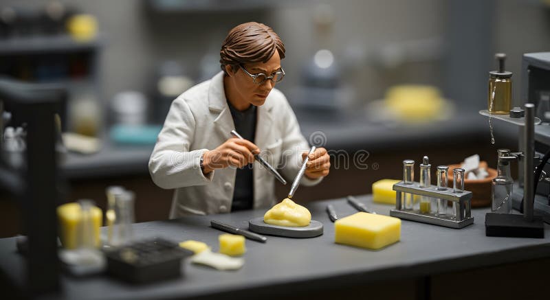 Miniature Scientist at Work in a Detailed Laboratory Setting: a ...