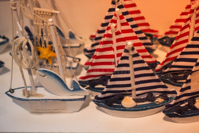 Miniature of Ship Decorations in Nautical Style Stock Photo - Image of ...