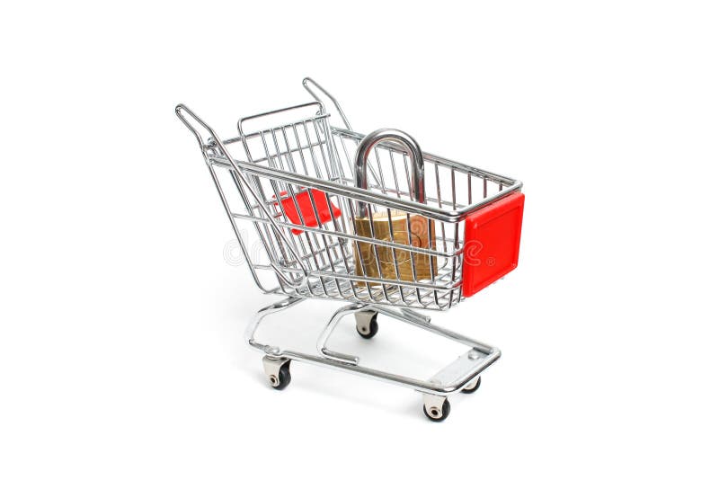 Miniature shopping trolley stock photo. Image of lock - 11125178