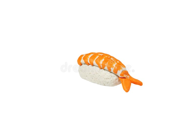 Miniature Shrimp Sushi Model from Japanese Clay Stock Image - Image of ...