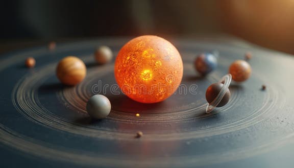 Miniature Solar System Model Sun Planets Orbit. Educational Tool for ...