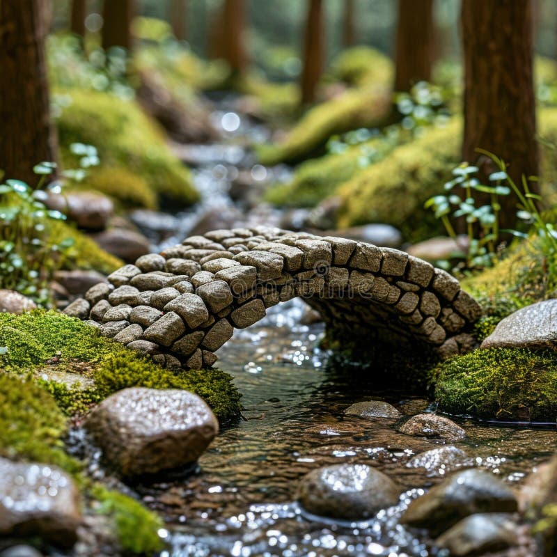 Miniature Stone Bridge stock illustration. Illustration of patterns - 366994754