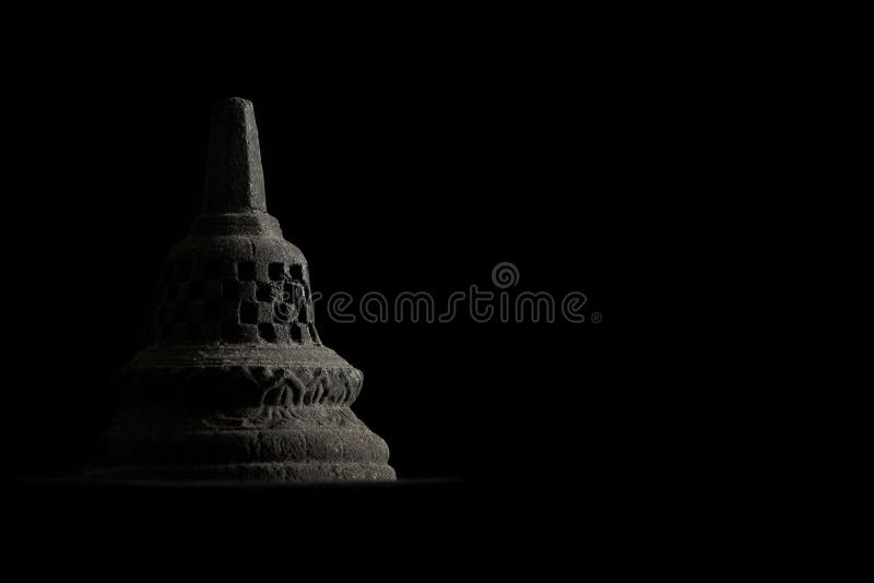 Miniature Stupa Made of Temple Stone with Low Key Dramatic Lighting ...