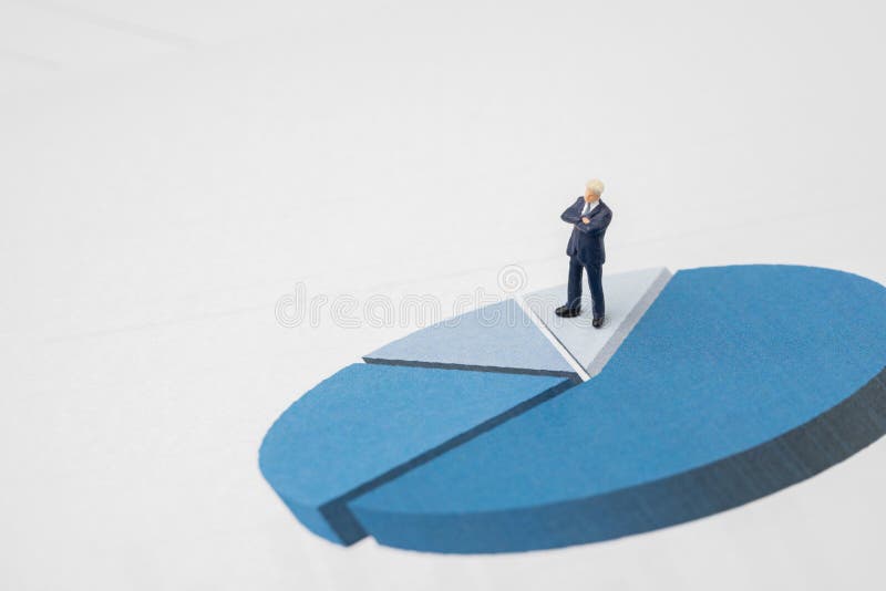 Miniature Success and Confidence Businessman in Suit Standing on ...