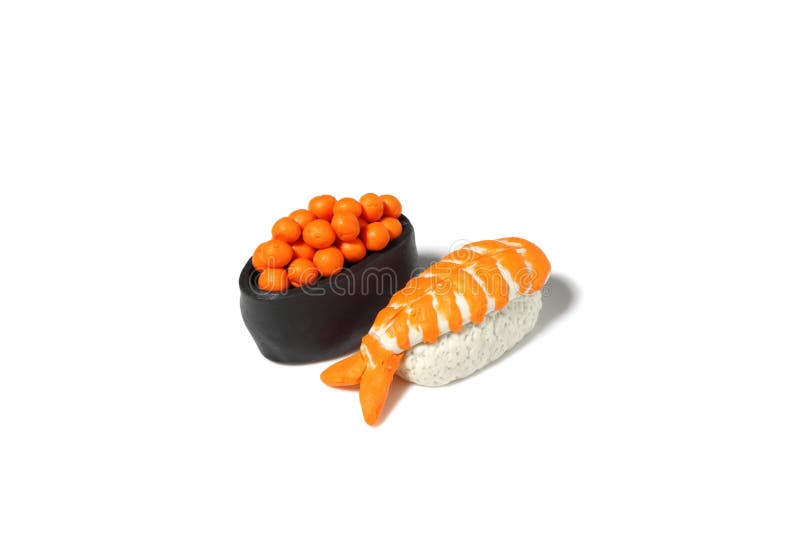 Miniature Sushi Model from Japanese Clay Stock Image - Image of seafood ...