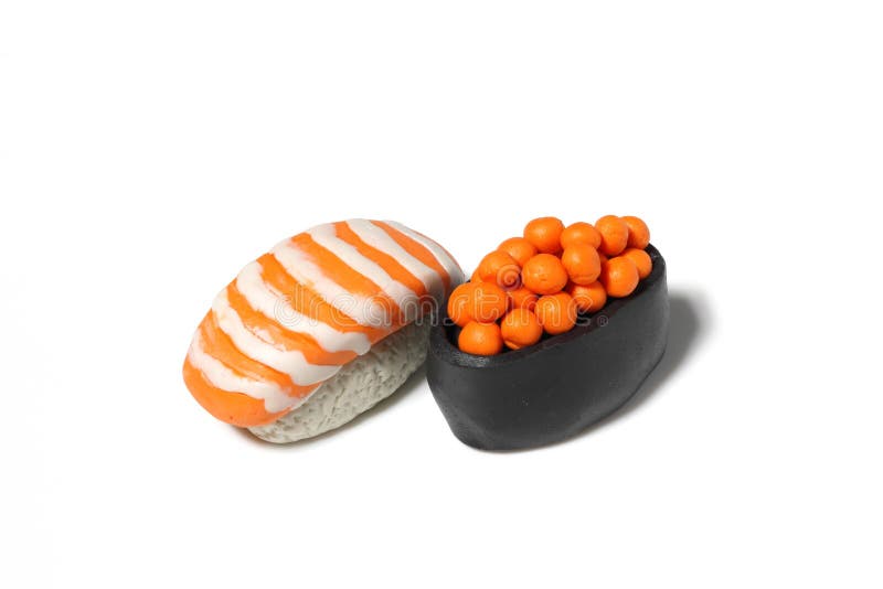 Miniature Sushi Model from Japanese Clay Stock Photo - Image of prawn ...