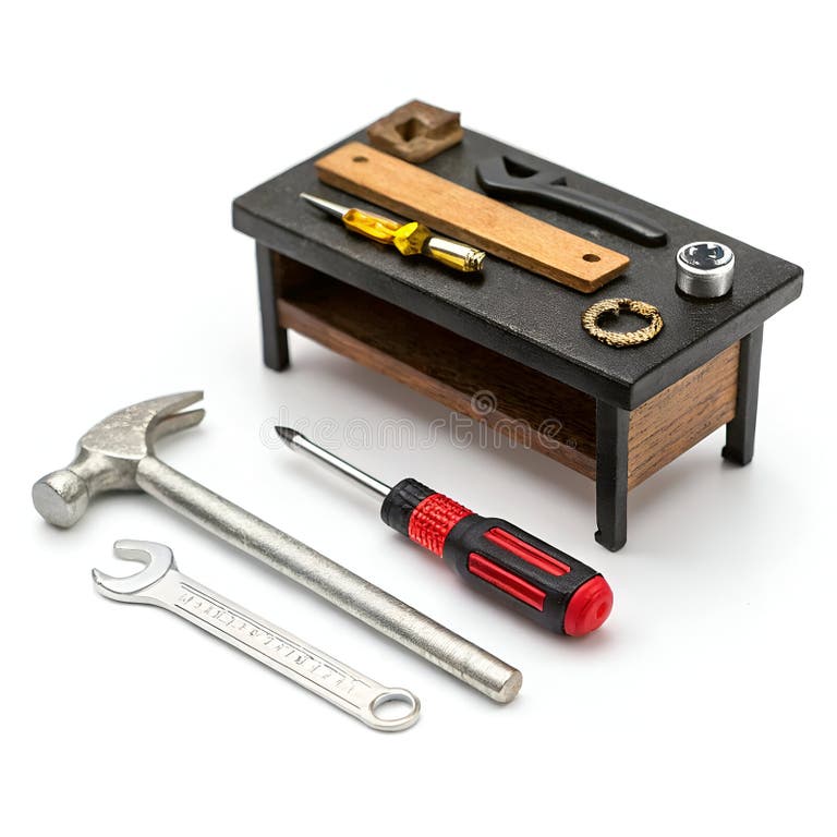 Miniature Tools and Workspace â€ Small-Scale Construction Setup Stock ...