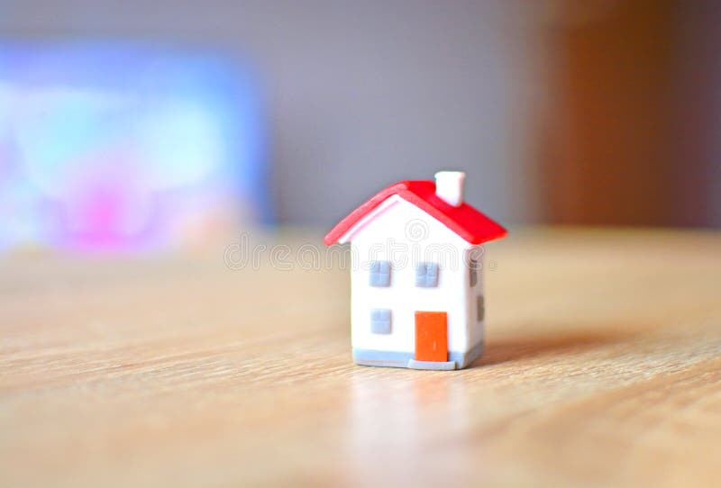 Miniature Toy House on a Table Stock Photo - Image of building, urban ...
