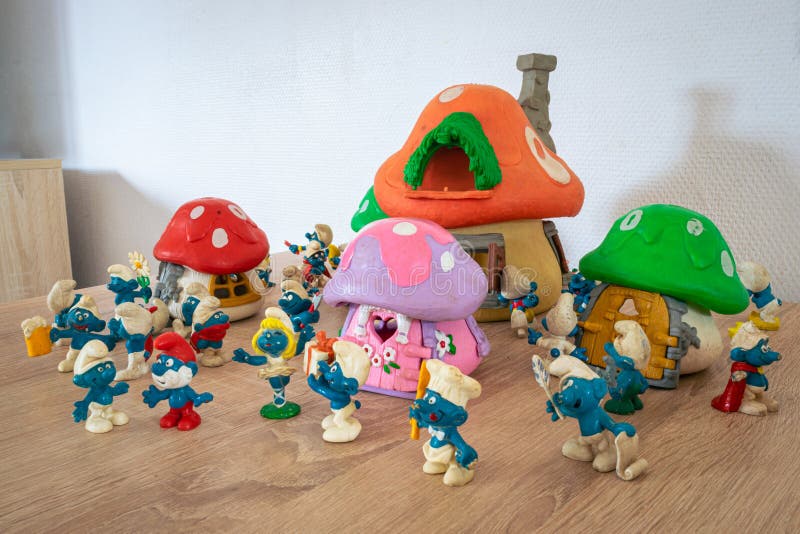 Miniature Toy Smurf Village With Smurfs Editorial Stock Image Image