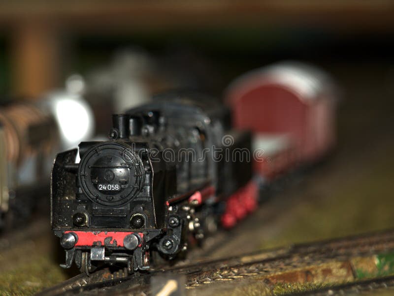 Model Train, Recreation of a Steam Engine. HO Scale Miniature Stock ...