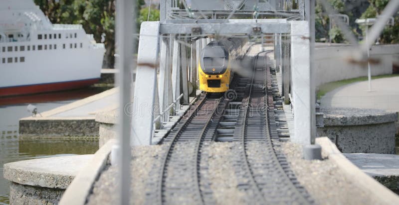 Miniature Train in Rural Landscape Editorial Stock Image - Image of ...