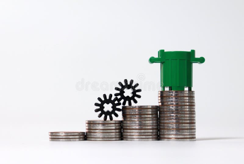 The Concept of Waste Disposal Costs. Stock Photo - Image of gear, green ...