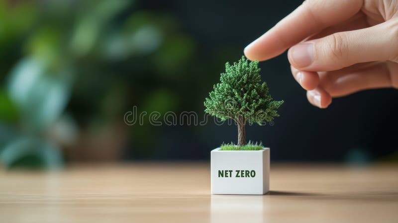 Miniature Tree in Pot with Hand Touching Leaves - Nature and Growth ...