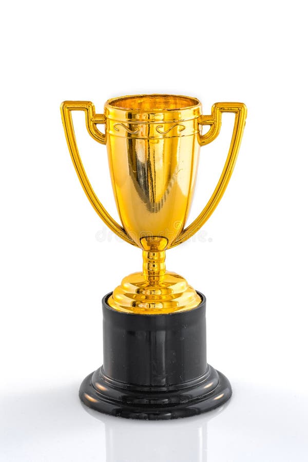 Miniature Trophy On A White Background Stock Photo - Image of ...