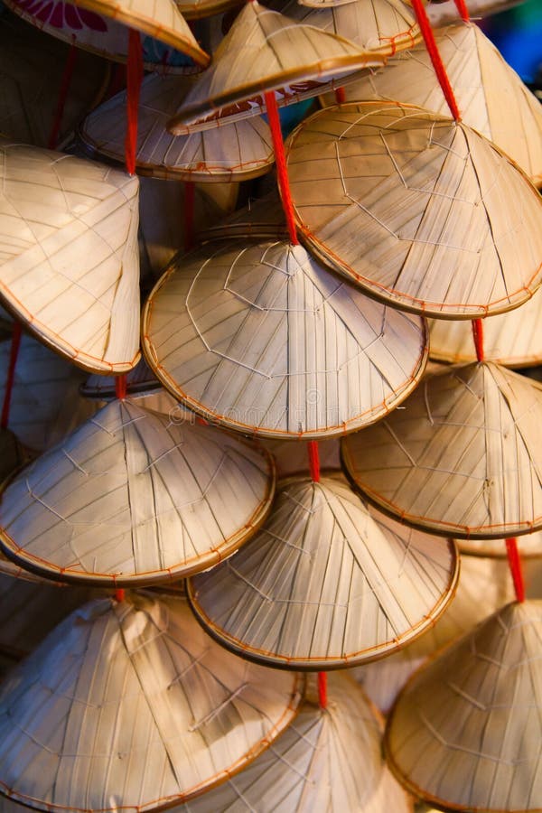 Miniature Vietnamese Straw Hats Stock Image - Image of straw, cone ...